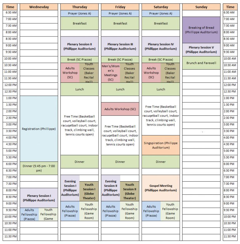 Conference 2019 Schedule – Indian Brethren Fellowship